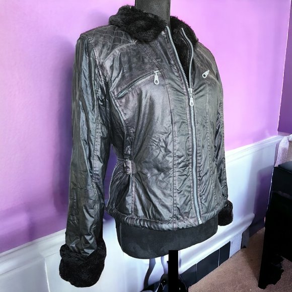Andy Johns | Jackets & Coats | Andy Johns Y2k Vtg Metallic Faux ...